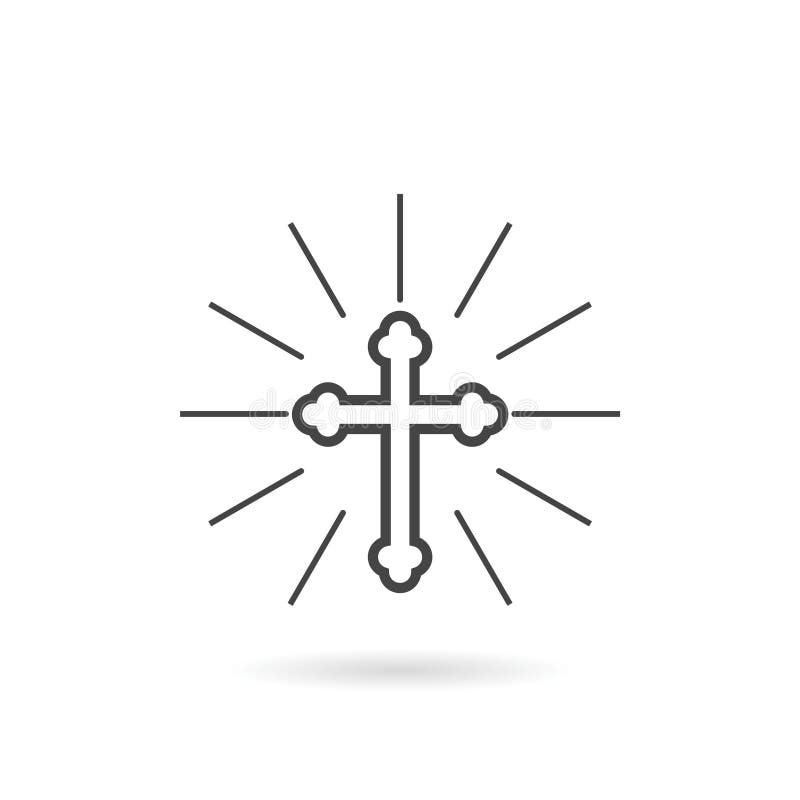 Cross icon with shadow stock vector. Illustration of label - 191364102