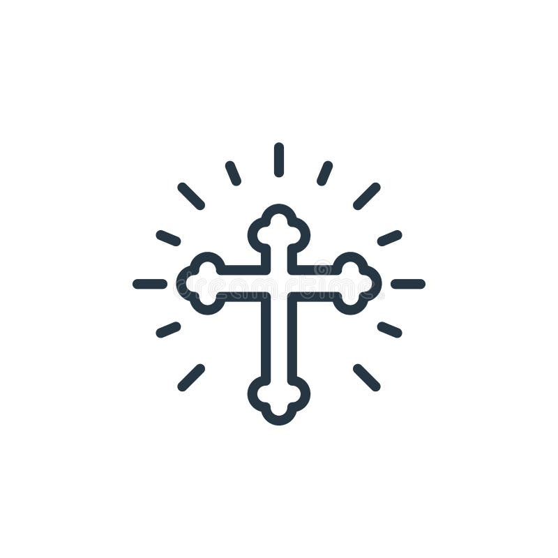 Cross Icon Vector from Easter Concept. Thin Line Illustration of Cross ...