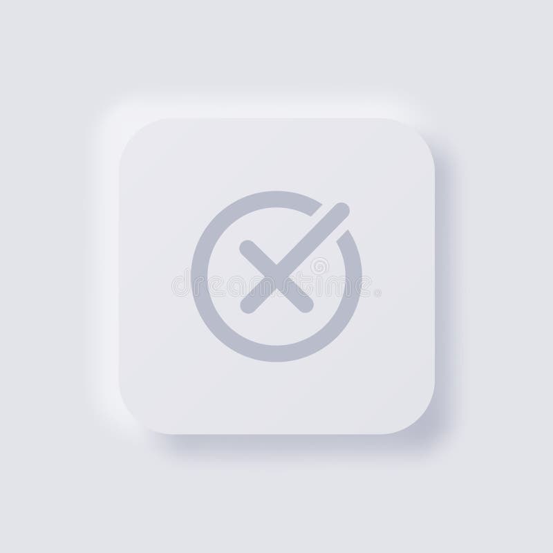 Cross Icon, White Neumorphism Soft UI Design for Web Design. Stock ...