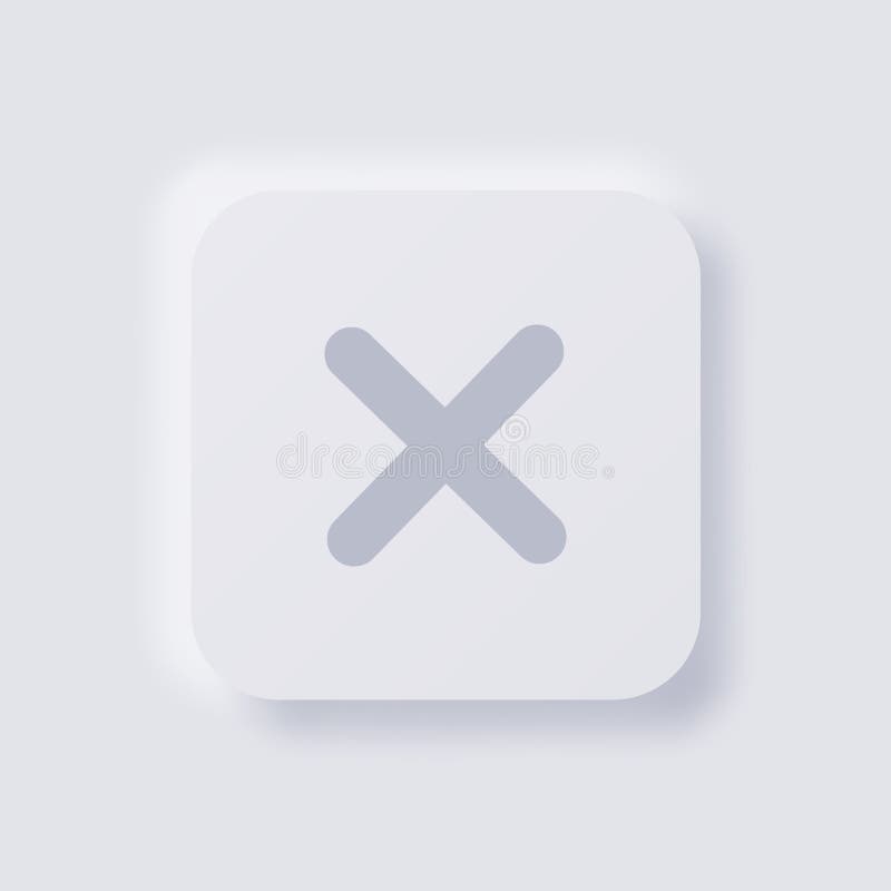 Cross Icon, White Neumorphism Soft UI Design for Web Design. Stock ...