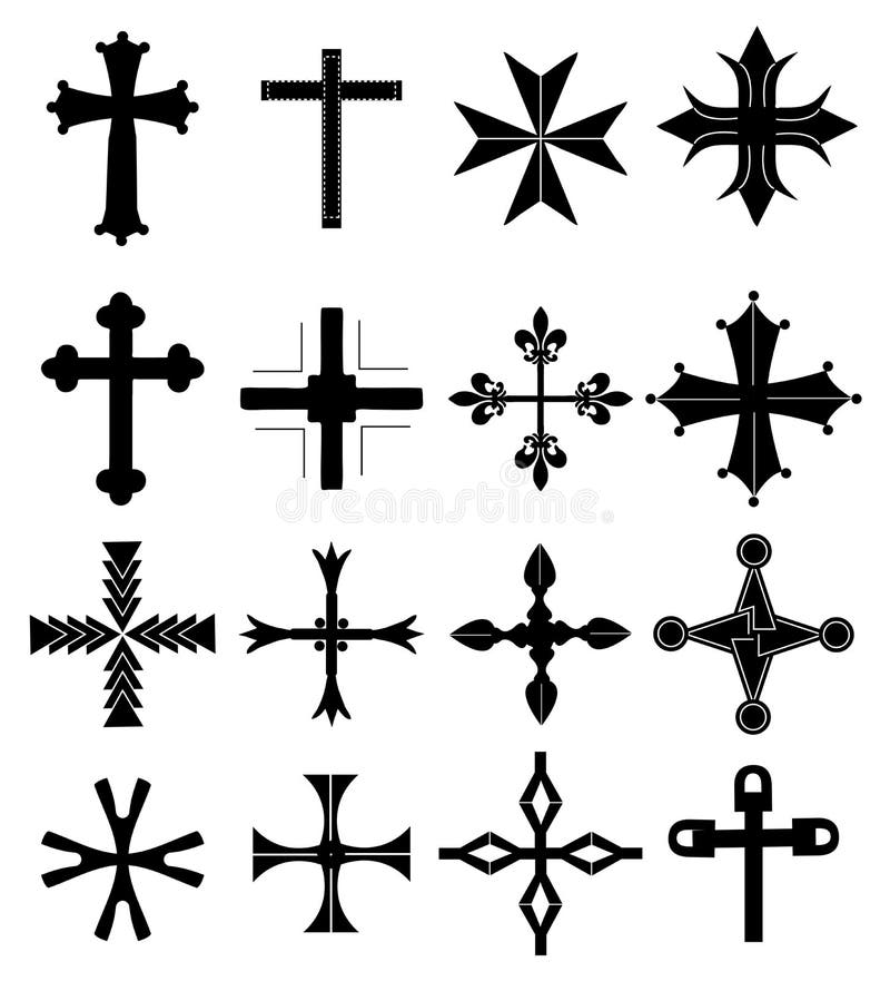 Cross icons set stock vector. Illustration of faith, belief - 59115404