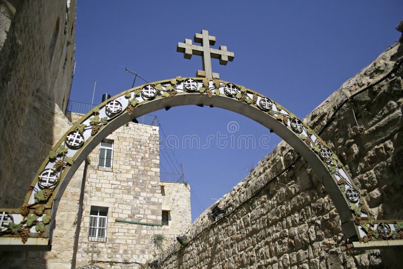 Cross of jerusalem church stock photo. Image of architecture - 3383390