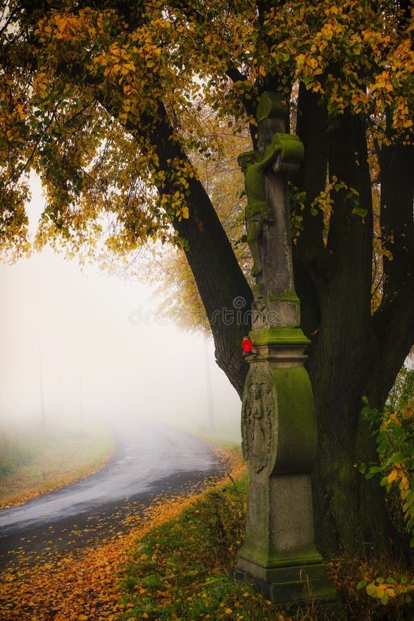 Cross with Jesus Christ in Nature Stock Photo - Image of christianity ...