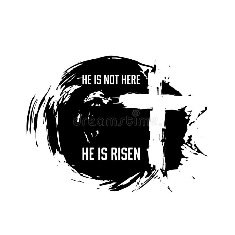 Cross of Jesus. Christ is Risen Stock Vector - Illustration of hebrew ...