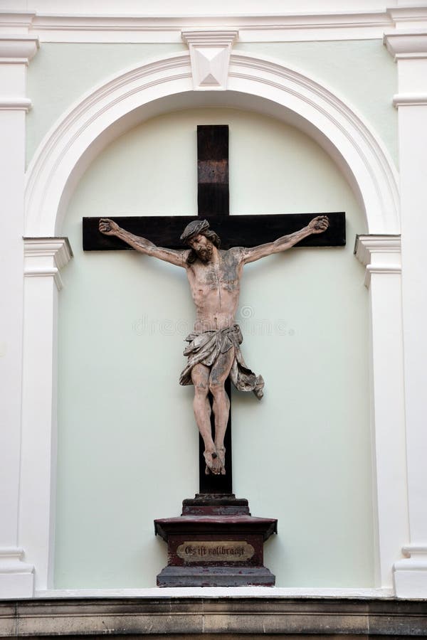 Cross of Jesus Christ on the Wall Stock Photo - Image of catholic ...