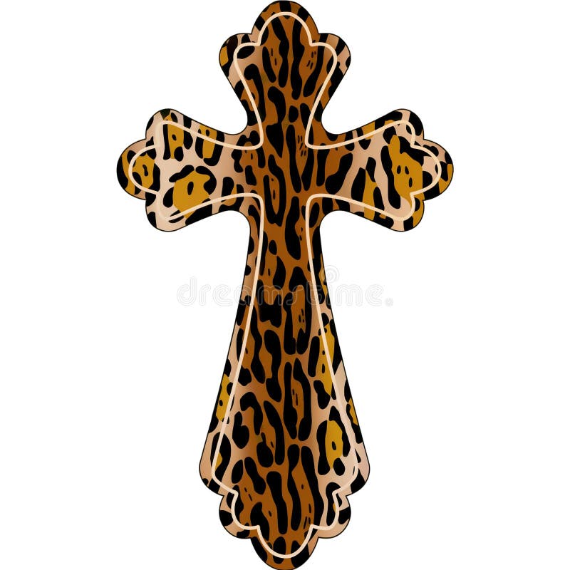 A Big Cross with a Leopard Print Patte Stock Illustration ...
