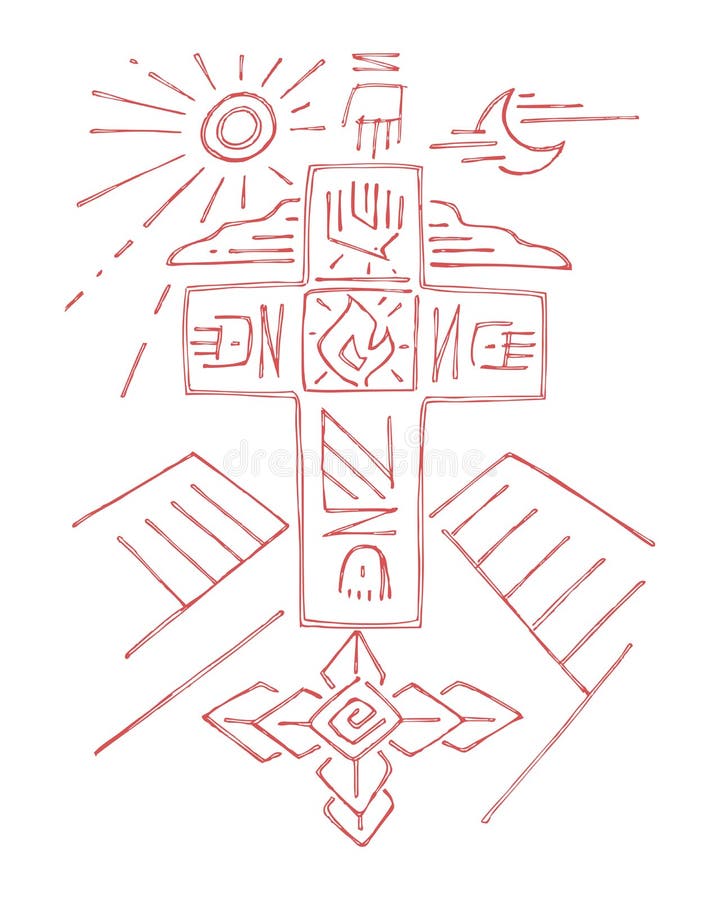 Cross of life stock vector. Illustration of faith, flower - 67013419