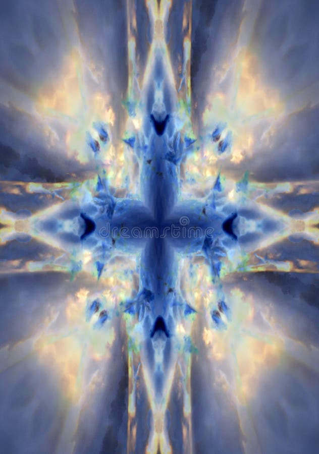 Cross of Light on a Blue Background Stock Image - Image of light, holy ...