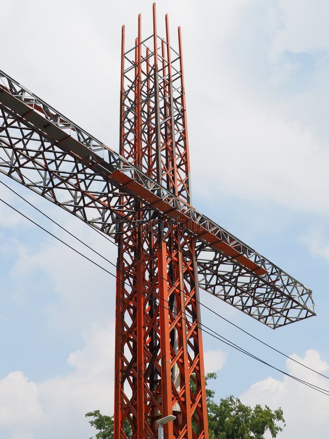 Cross-like Giant Structure Soars into the Sky Stock Image - Image of ...