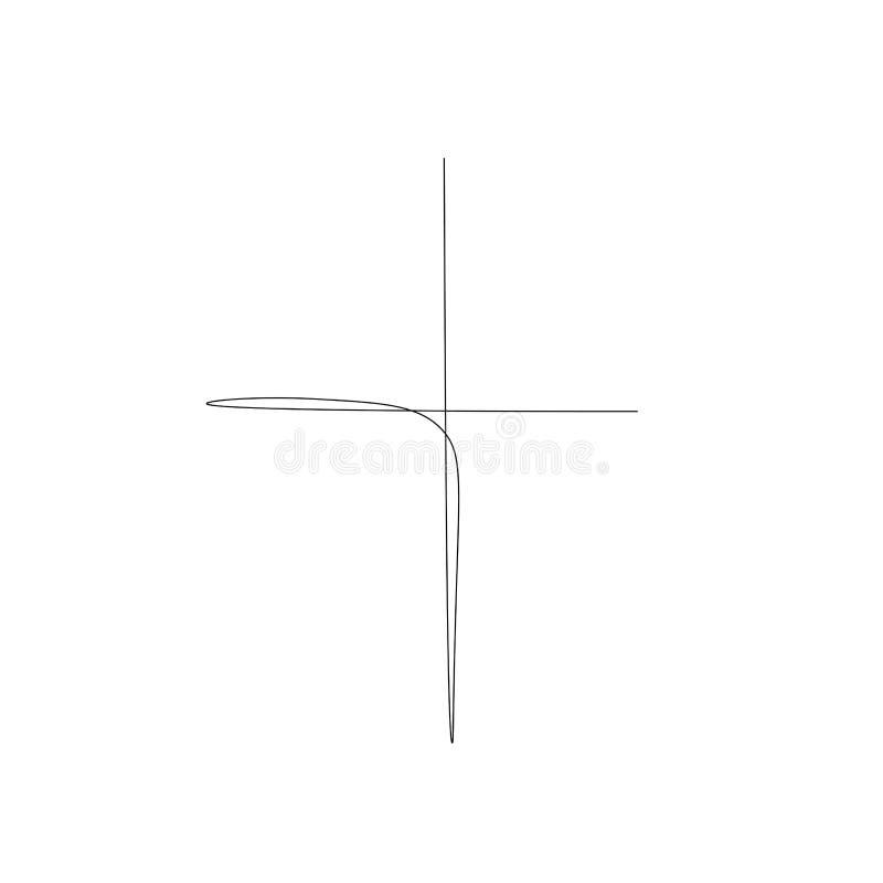 Cross Line Drawing Vector Illustration Stock Illustration ...