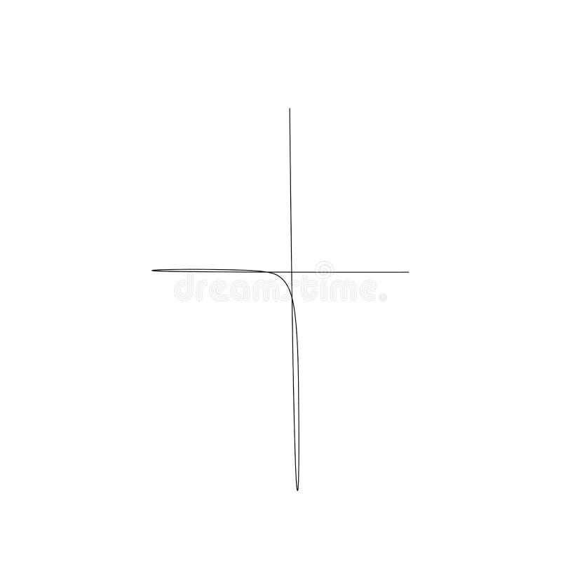 Cross Line Drawing on White Background, Vector Illustration Stock ...