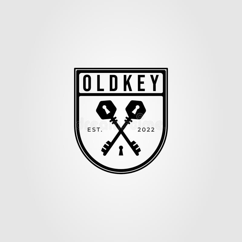 Cross Lock and Key in Badge Logo Vector Illustration Design. Stock ...