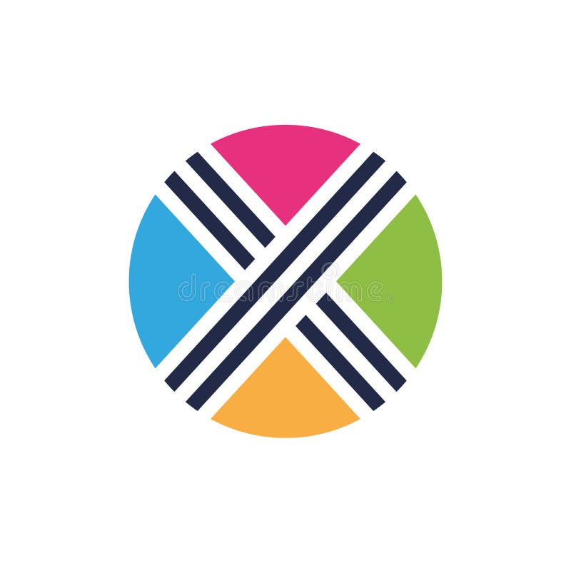 Cross X Logo, Circle Logo Template, Letter X Logotype, Circle Shape ...