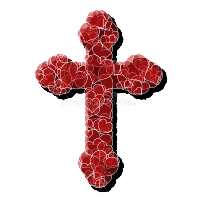 Cross of love stock vector. Illustration of graphic, center - 47463731