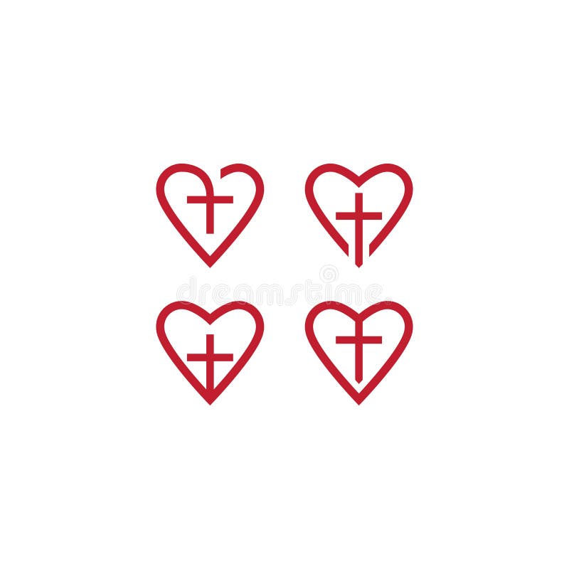 Cross and love logo stock vector. Illustration of heaven - 236844283