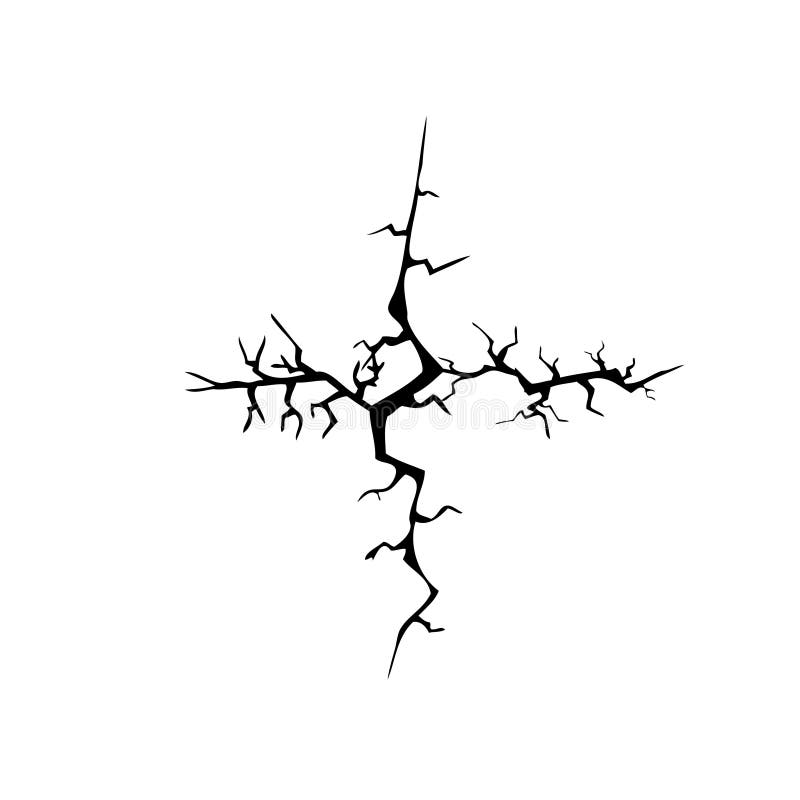 A Cross of Crack. Vector Illustration Stock Vector - Illustration of ...