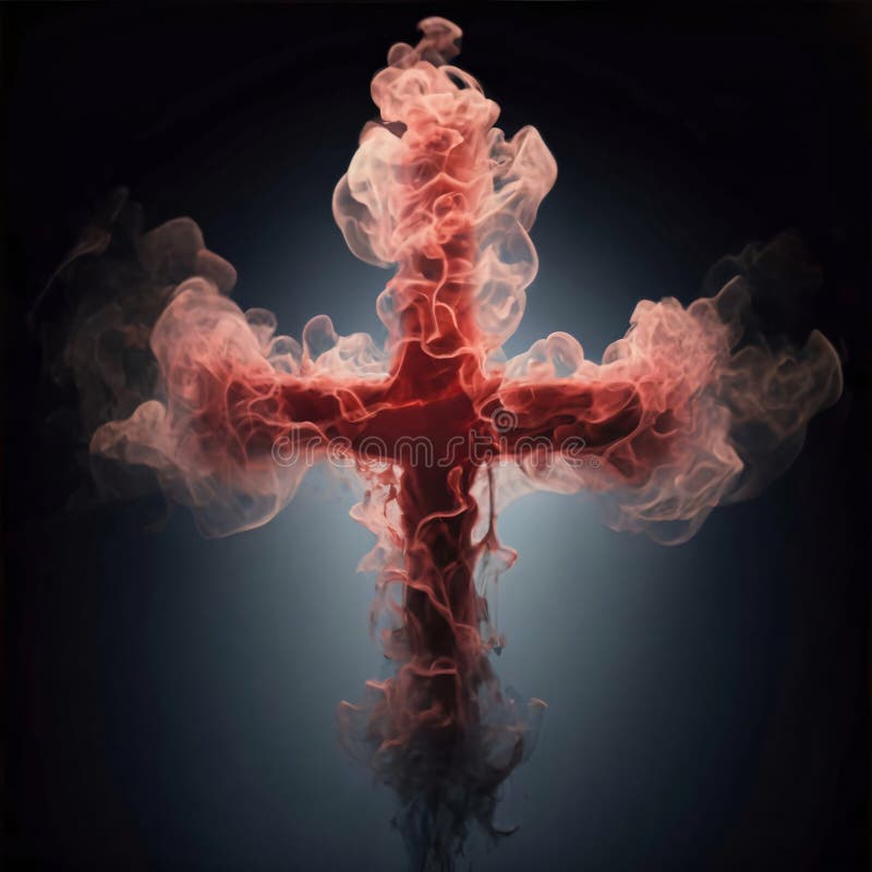 Cross Made of D Smoke and Fire Stock Illustration - Illustration of ...