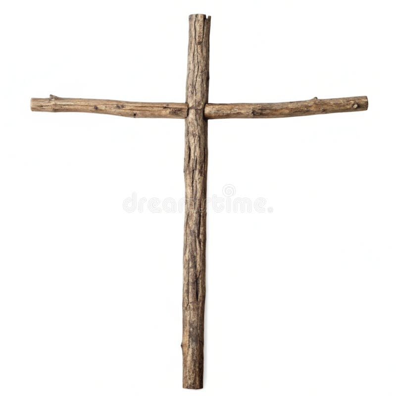 A Cross Made of Sticks on a Transparent Background Stock Illustration ...