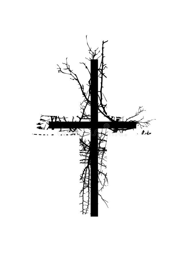 Cross Made of Tree Branches. Vector Illustration Stock Vector ...