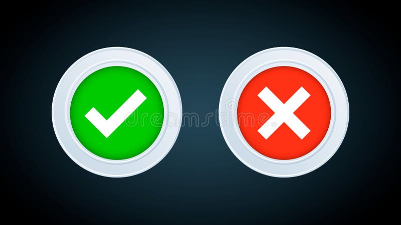 Cross Mark and Check Mark Sign Vector Illustration Stock Vector ...