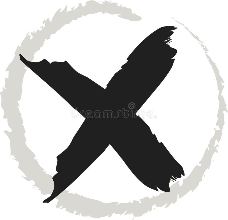 Cross Mark in Circle Doodle Stock Illustration - Illustration of stroke ...