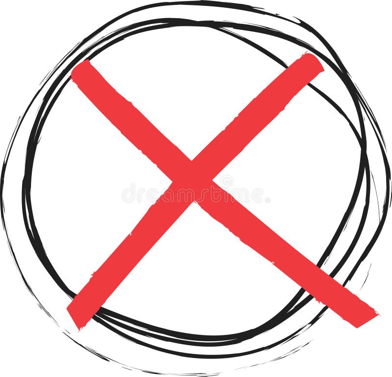 Cross Mark in Circle Doodle Stock Illustration - Illustration of symbol ...