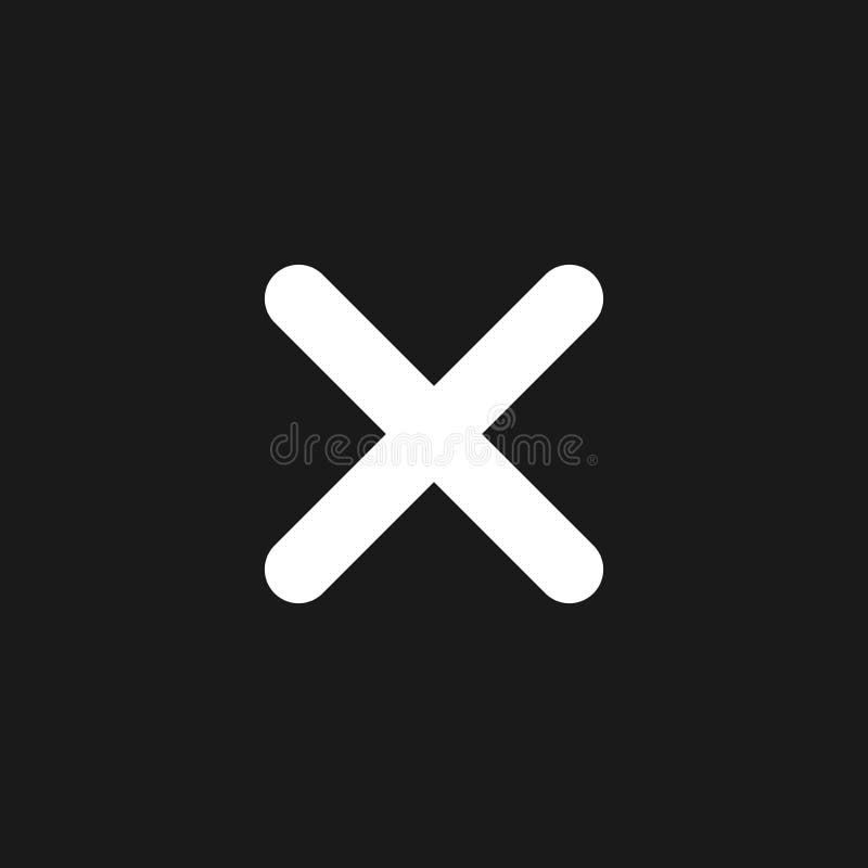 Cross Mark Dark Mode Glyph Ui Icon Stock Vector - Illustration of sign ...