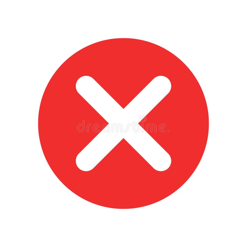 Cross Mark Icon in Flat Style. Stock Vector - Illustration of element ...