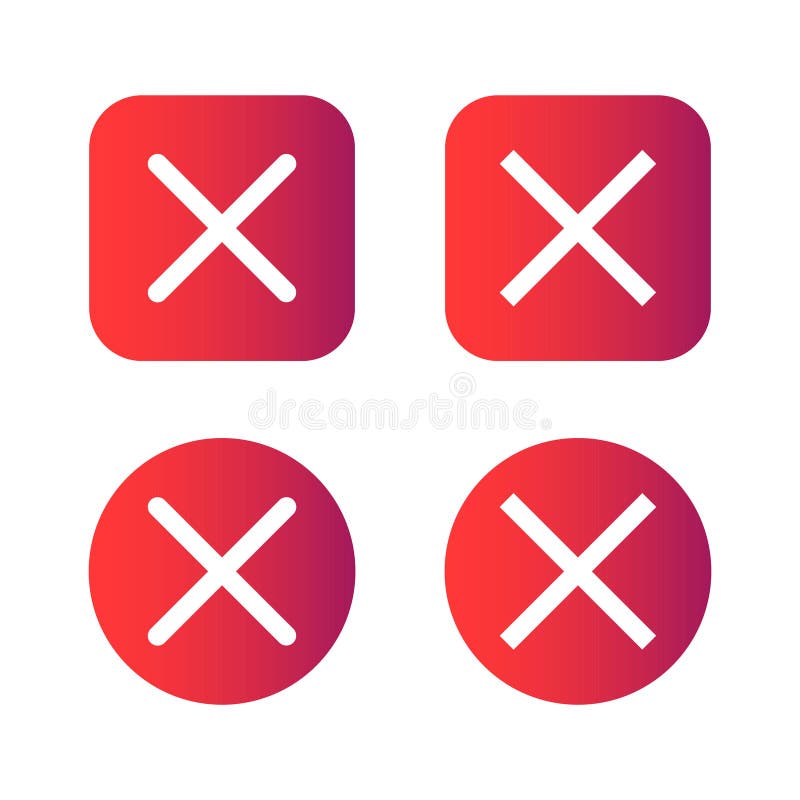 Cross Mark Icon, Red Color Design Elements, Vector Illustration. Stock ...