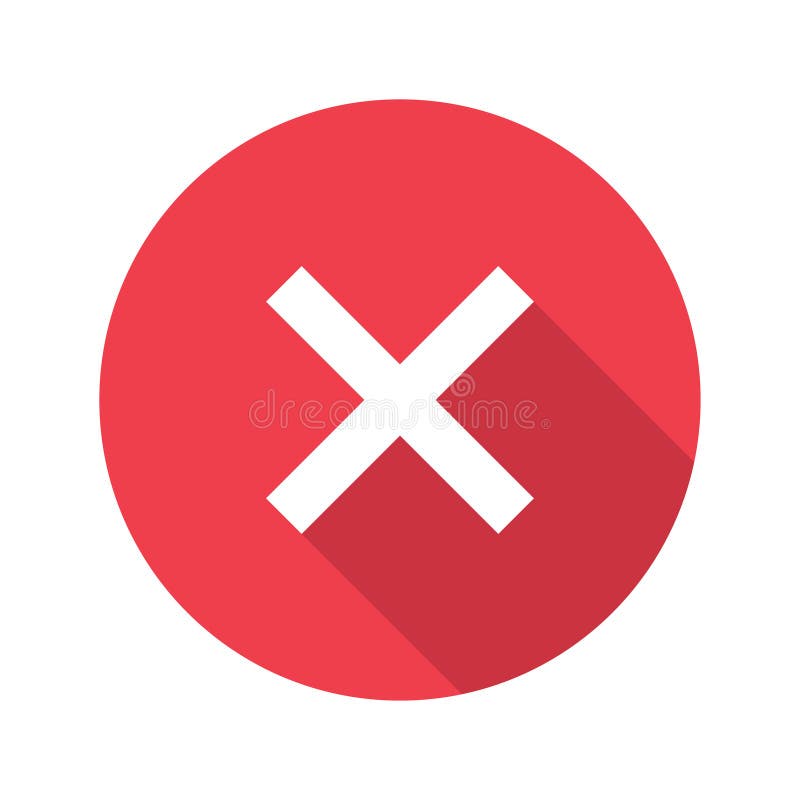 Cross Mark Icon, X Sign, Simple Error Design Vector Illustration, False ...