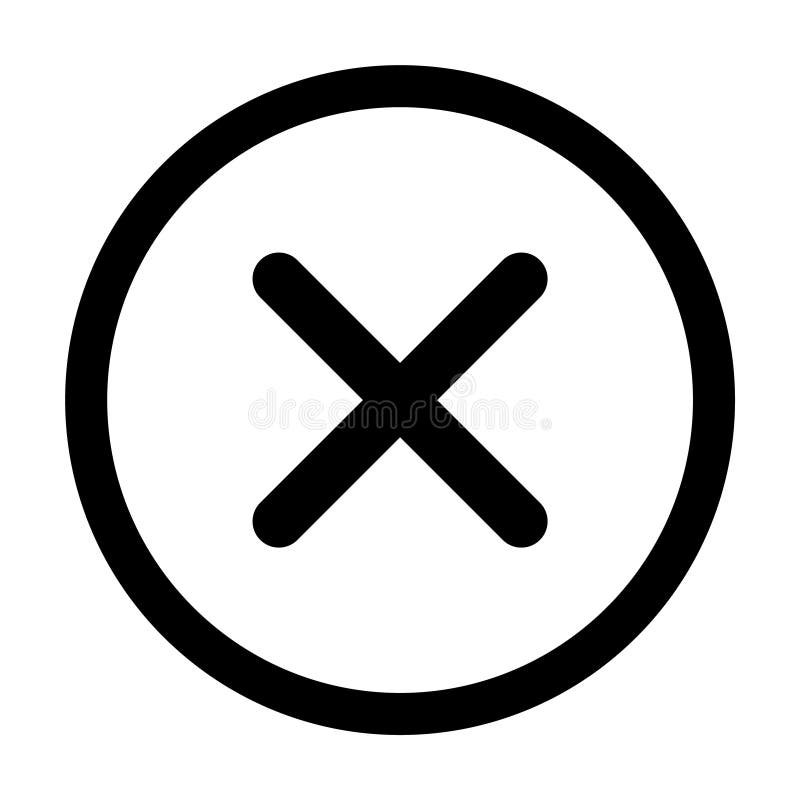 Cross Mark Icon, X Sign, Simple Error Design Vector Illustration, False ...