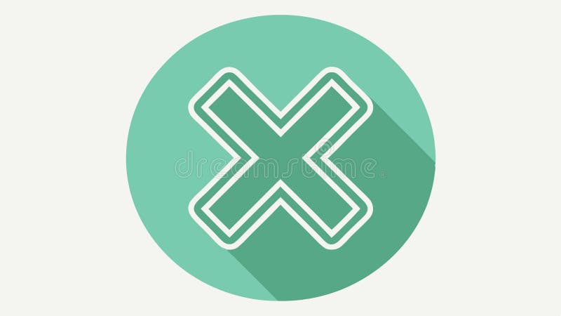 Cross Mark Incorrect or Close Icon Long Shadow, Vector Design ...