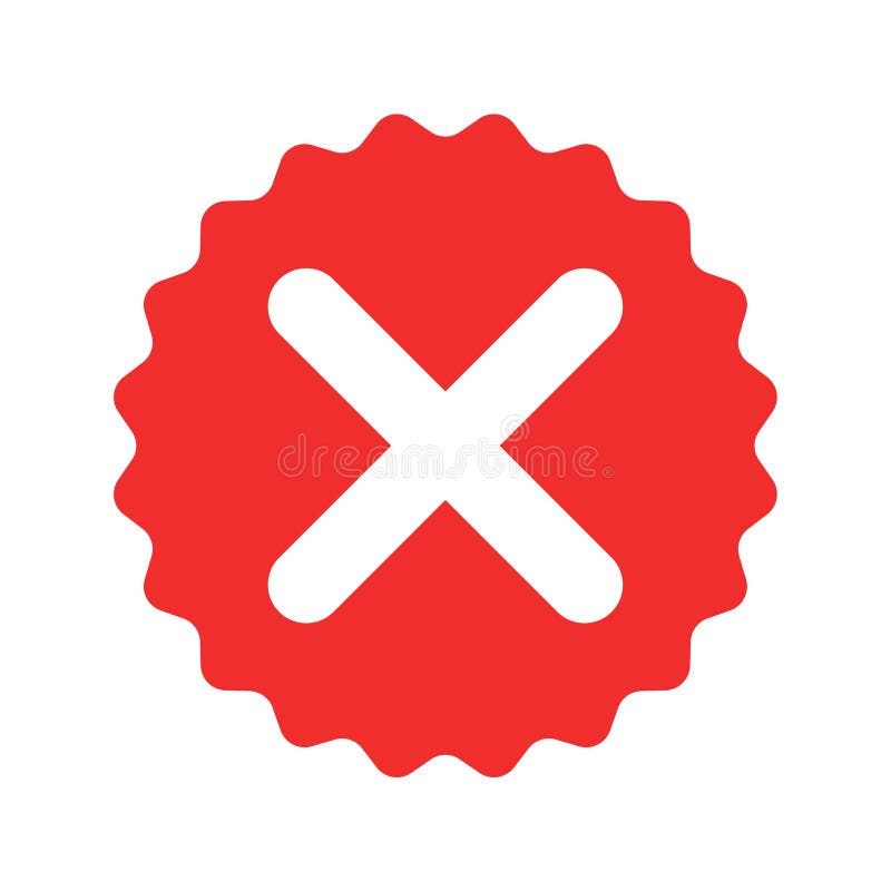 Cross Mark Label Badge Icon. Stock Vector - Illustration of choice ...