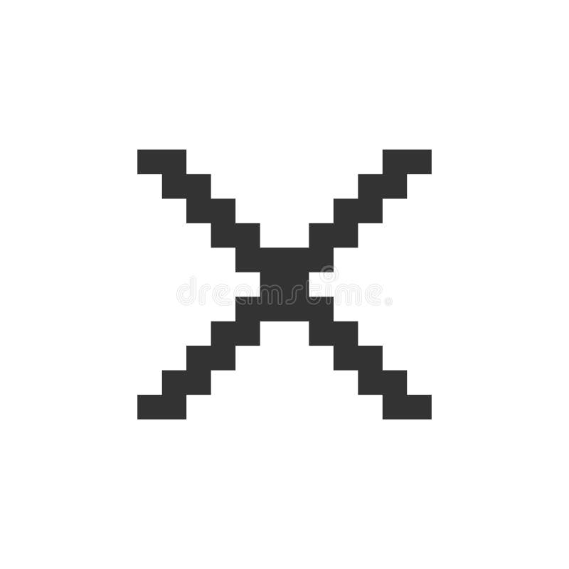 Cross Mark Pixelated Ui Icon Stock Illustration - Illustration of ...