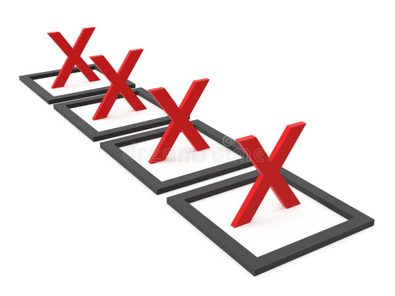 Cross Mark Symbol and List stock illustration. Illustration of ...