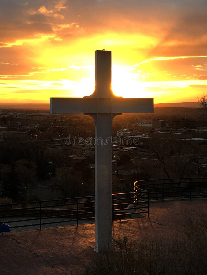 Cross of the Martyrs Santa Fe New Mexico at Sunset Stock Image - Image ...