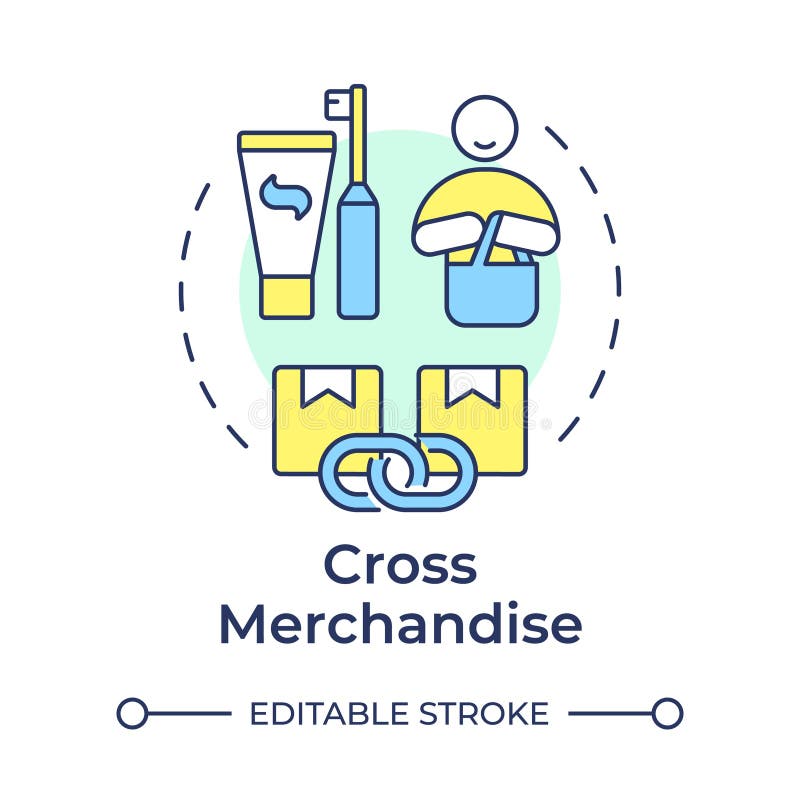 Cross Merchandise Multi Color Concept Icon Stock Illustration ...