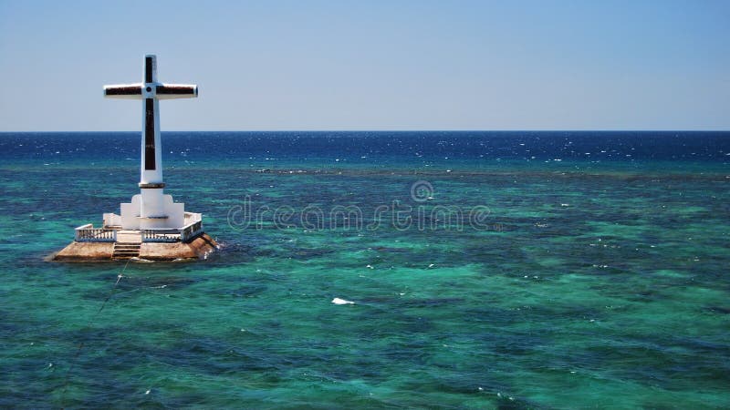 Cross stock photo. Image of island, blue, middle, philippines - 51578850