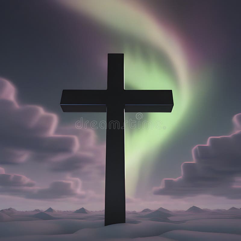 A Cross in the Middle of the Sky. a Cross Illustration. Stock ...