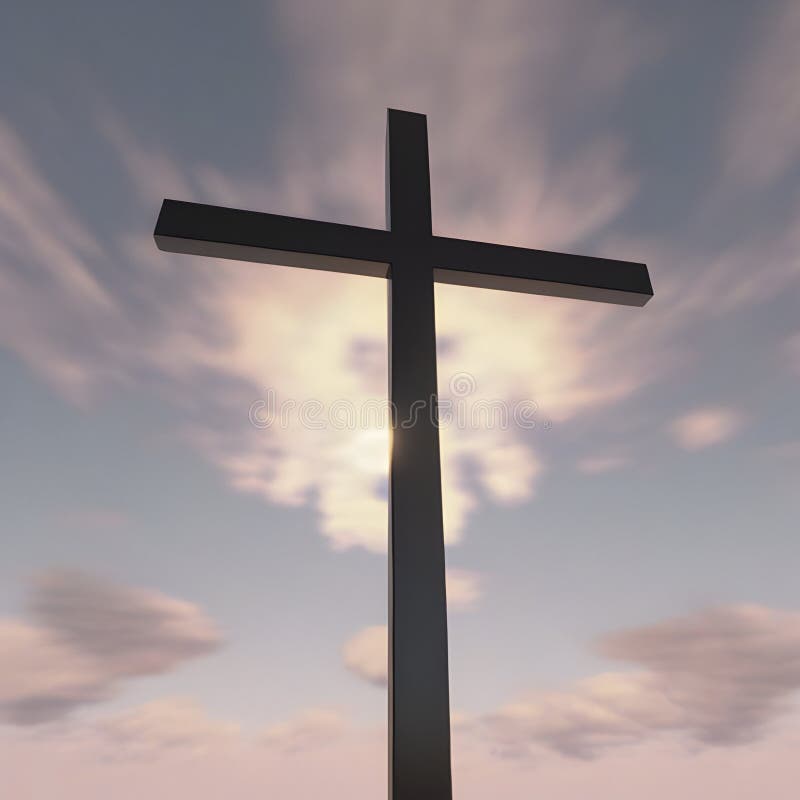 A Cross in the Middle of the Sky. a Cross Illustration. Stock ...
