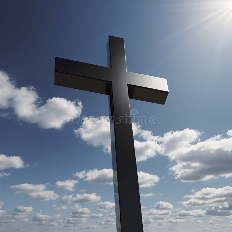 A Cross in the Middle of the Sky. a Cross Illustration. Stock ...