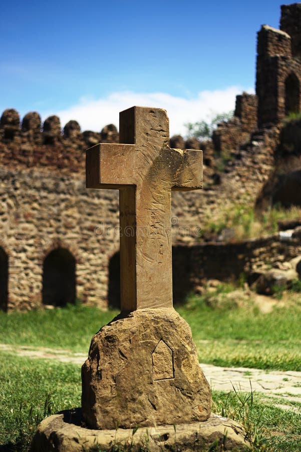 Cross in monastery stock photo. Image of fortification - 44484346