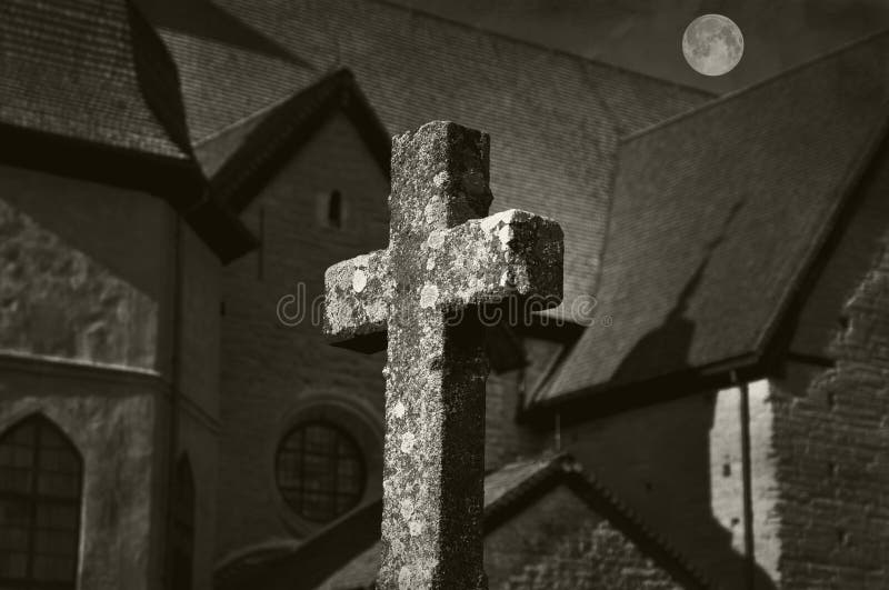 Cross and moon stock image. Image of church, religion - 54889169
