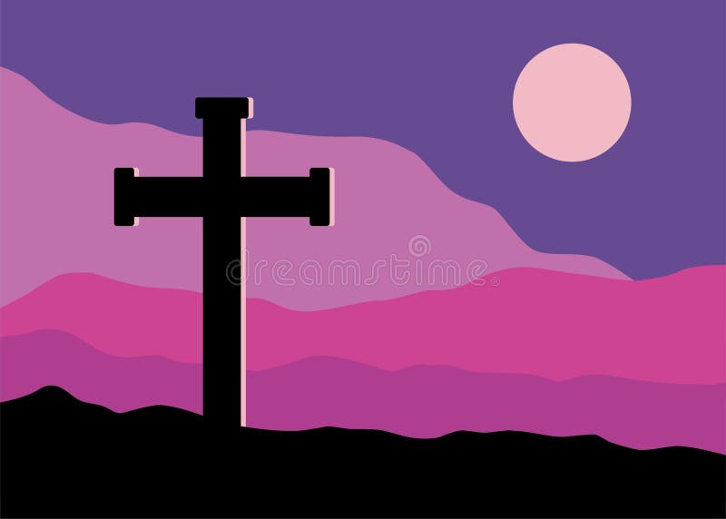 Cross and Moon stock vector. Illustration of gothic - 132400615