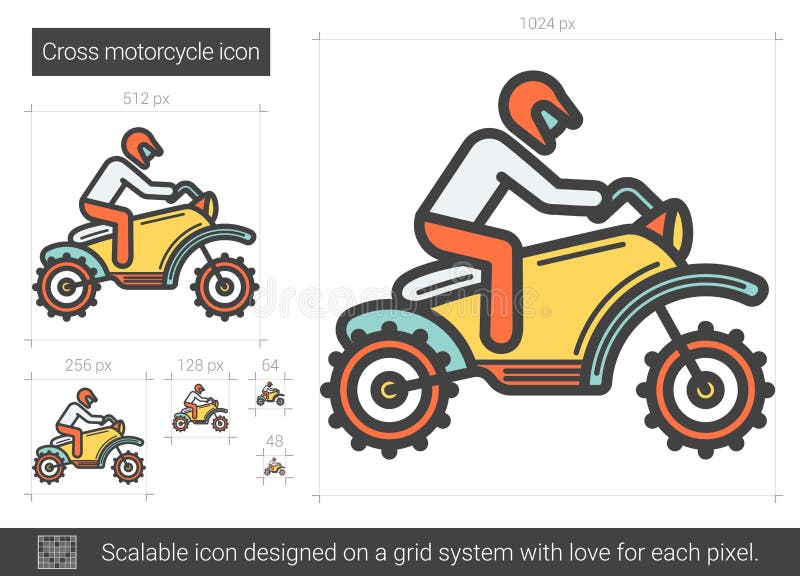 Cross Motorcycle with Helmet. Stock Vector - Illustration of contour ...