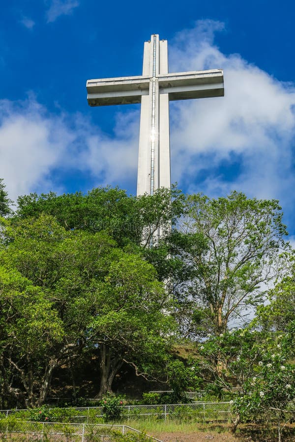 Cross on Mount Samat, Philippines Stock Image - Image of hill, religion ...