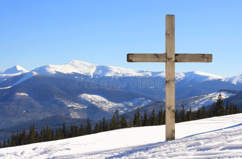 Cross on the mountain stock image. Image of christ, ridge - 4798159