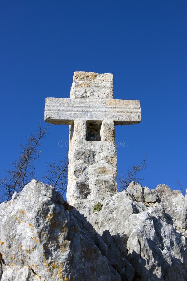 Cross on the Mountain (on Golgotha) Stock Image - Image of bible ...