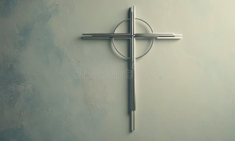A Cross is Mounted on a Wall with a White Background. Stock ...