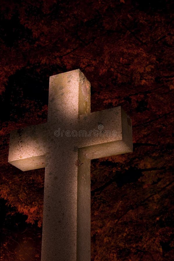Cross at Night stock image. Image of night, religion - 44921669